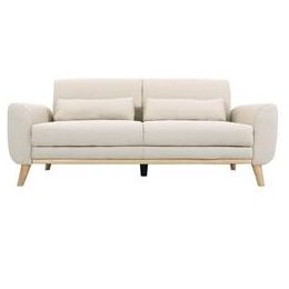 Miliboo Design-Sofa 3 Plätze Stoff naturfarben Eichenbeine EKTOR