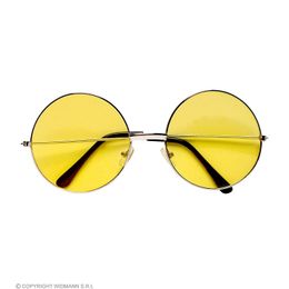 buttinette Brille "Hippie", 6 cm Ø, gelb
