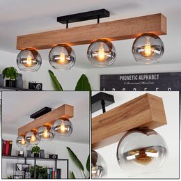 hofstein Vouhet Deckenleuchte Braun, Holzoptik, Schwarz, 4-flammig