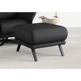 Sit & More sit&more Polsterhocker Scandia, Mit schwarzen matten Metallfüßen, schwarz