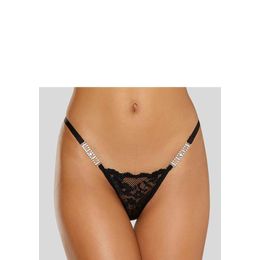 Petite Fleur Gold String schwarz Gr. 32/34 für Damen. Figurbetont