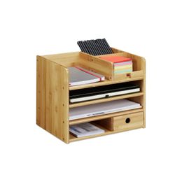 Relaxdays Organizer Schreibtisch Organizer Bambus