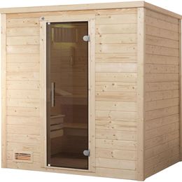 Weka Sauna "Bergen" Saunen 7,5 kW Bio-Ofen mit digitaler Steuerung beige (natur) Saunen