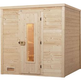 Weka Sauna "Bergen" Saunen 7,5 kW-Ofen mit digitaler Steuerung beige (natur) Saunen
