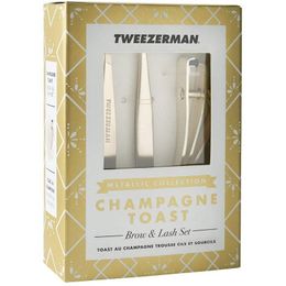 Wimpernzange Tweezerman "Champagne Toast Deluxe Brow & Lash" Wimpernzangen beige Schminkutensilien