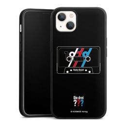 DeinDesign Handyhülle Die drei ??? Kassette Offizielles Lizenzprodukt, Apple iPhone 13 Silikon Hülle Premium Case Handy Schutzhülle, schwarz