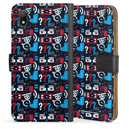 DeinDesign Handyhülle Die drei Fragezeichen Muster Offizielles Lizenzprodukt, Huawei Y5 (2019) Hülle Handy Flip Case Wallet Cover Handytasche Leder