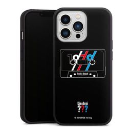 DeinDesign Handyhülle Die drei ??? Kassette Offizielles Lizenzprodukt, Apple iPhone 13 Pro Silikon Hülle Premium Case Handy Schutzhülle, schwarz