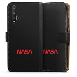 DeinDesign Handyhülle Logo Nasa Weltall Nasa, Huawei Nova 5T Hülle Handy Flip Case Wallet Cover Handytasche Leder, schwarz