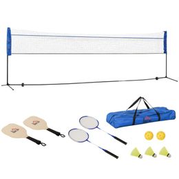 HOMCOM Badmintonnetz mit Transporttasche bunt 510L x 102B x 107-155H cm
