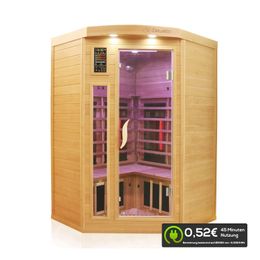 Dewello&reg; Infrarotkabine Infrarotsauna LAKEFIELD PRO Hemlock-Zeder 140cm x 140cm inkl. Vollspektrumstrahler, Bodenstrahler