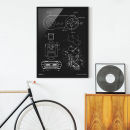 Bild mit Rahmen Gaming Anatomy Klassiker in Schwarz
