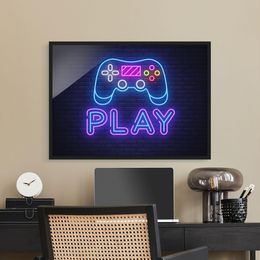 Bild mit Rahmen Neon Gaming Kontroller