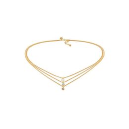 Elli Premium Choker Choker Layer Edelstein Solitär Anhänger 925 Silber