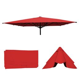 Ersatz-Bezug f&uuml;r Gastronomie Sonnenschirm MCW-D20, Sonnenschirmbezug Ersatzbezug, 5x5m (&Oslash;7,2m) Polyester ~ rot