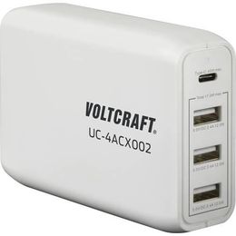 Voltcraft UC-4ACX002 USB-Ladegerät 62 W Steckdose Ausgangsstrom (max.) 3400 mA Anzahl Ausgänge: 4 x USB, USB-C® Buchse (Power Delivery)