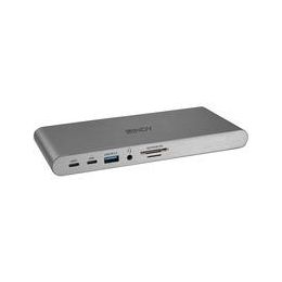 Lindy DST-Pro 5K XT, Dockingstation silber, 5K DP, HDMI, PD 3.0 100W, USB 3.2 Gen 1, Gigabit, SD, MicroSD, Audio