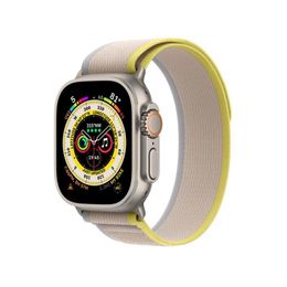Apple Watch Ultra GPS + Cellular 49mm Titanium Case with Yellow/Beige Trail Loop - M/L