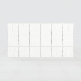 MYCS Schrankwand Weiß - Moderne Wohnwand: Türen in Weiß - Hochwertige Materialien - 450 x 233 x 34 cm, Konfigurator