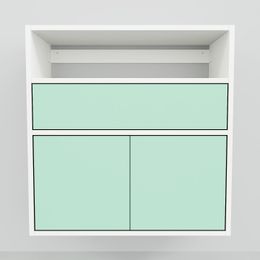 MYCS Hängeschrank Mint - Wandschrank: Schubladen in Mint & Türen in Mint - 77 x 79 x 34 cm, konfigurierbar