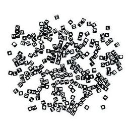 Rayher Perlen-Set Plastikperlen Buchstaben Würfel schwarz/weiß