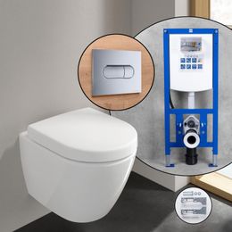 Villeroy & Boch Villeroy & Boch Subway 2.0 Compact Komplett-SET Wand-WC mit neeos Vorwandelement,, 5606R0R1+16604CR#SET,