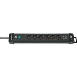 Fa.Brennenstuhl brennenstuhl Premium-Line 6-fach Steckdosenleiste mit Schalter 3,0 m schwarz mit USB-Buchse
