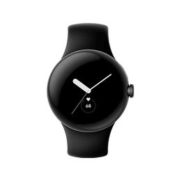 Google Pixel Watch Wi-Fi Smartwatch Edelstahl Fluorkautschuk, 130–210 mm, Matte Black/Obsidian