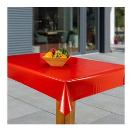 laro Tischdecke Wachstuch-Tischdecken Abwaschbar uni rot rechteckig