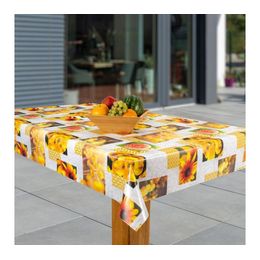 laro Tischdecke Wachstuch-Tischdecken Abwaschbar Maya Sommerblume – gelb rechteckig