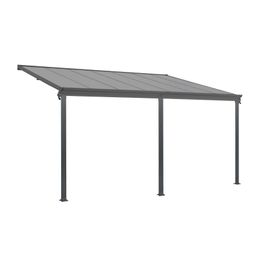 Juskys Terrassendach Borneo 5,5 x 3 m Aluminium mit Doppelstegplatten Terrassen&uuml;berdachung Dunkelgrau