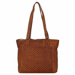 GreenLand Nature Femi & Nine Schultertasche Leder 35 cm cognac