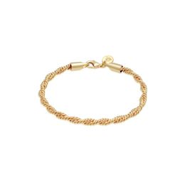 Elli Premium Armband &raquo;Kordel Gedreht Elegant Basic 925 Silber&laquo; Gold 18cm Auffallendes Basic Kordel Armband f&uuml;r Damen