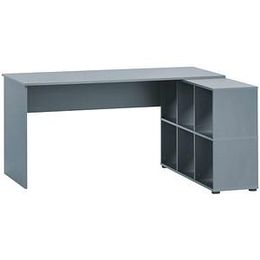 MÖBELPARTNER MÖBELPARTNER 500 Schreibtisch blaugrau rechteckig, Wangen-Gestell blau 150,0 x 65,0 cm