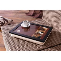 Dekoleidenschaft Laptop Tablett Knietablett "Kaffee" 43 cm