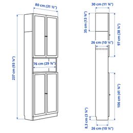 IKEA BILLY / OXBERG Regalkombination mit Türen/Aufsatz