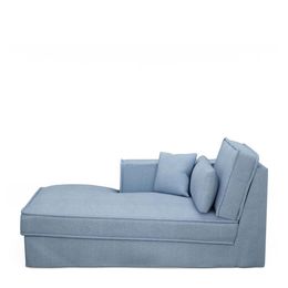 Rivièra Maison Metropolis Chaise Longue Left, washed cotton, ice blue