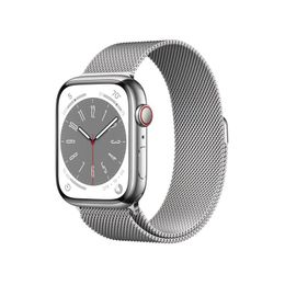 Apple Watch Series 8 GPS + Cellular 45mm Silver Stainless Steel Case with Silver Milanese Loop