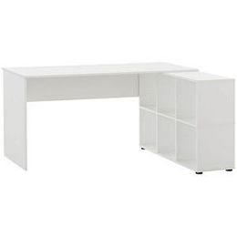 MÖBELPARTNER MÖBELPARTNER 500 Schreibtisch weiß rechteckig, Wangen-Gestell weiß 150,0 x 65,0 cm