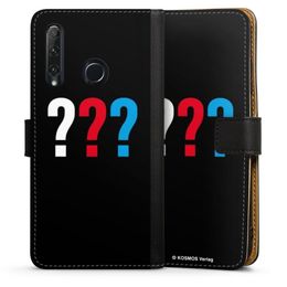 DeinDesign Handyhülle Die drei ??? Logo Offizielles Lizenzprodukt Drei Fragezeichen Logo, Huawei Honor 20 Lite Hülle Handy Flip Case Wallet Cover