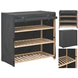 vidaXL Schuhschrank Schuhschrank mit Abdeckung Grau 79 x 40 x 80 cm Stoff