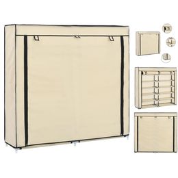 vidaXL Schuhschrank Schuhschrank mit Abdeckung Cremeweiß 115 x 28 x 110 cm Stoff, beige