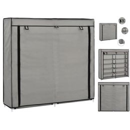 vidaXL Schuhschrank Schuhschrank mit Abdeckung Grau 115 x 28 x 110 cm Stoff