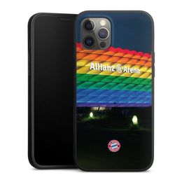 DeinDesign Handyhülle FC Bayern München Regenbogen Stadion Allianz Arena Rainbow, Apple iPhone 12 Pro Max Silikon Hülle Premium Case Handy Schutzhülle