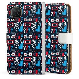 DeinDesign Handyhülle Die drei Fragezeichen Muster Offizielles Lizenzprodukt, Huawei P40 Lite Hülle Handy Flip Case Wallet Cover Handytasche Leder