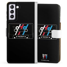 DeinDesign Handyhülle Die drei ??? Kassette Offizielles Lizenzprodukt, Samsung Galaxy S21+ 5G Hülle Handy Flip Case Wallet Cover, weiß