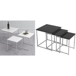 Vcm 3-tlg. Set Beistelltisch Couchtisch schlicht Sofatisch aus Metall und MDF Kaffeetisch - Glisal
