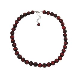 Gallay Perlenkette 12mm Kunststoffperlen Barockperlen rot-schwarz-marmoriert 50cm (1-tlg)