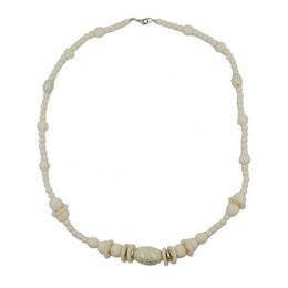 Gallay Perlenkette Kette Kunststoffperlen cremefarben goldfarben 70cm (1-tlg)