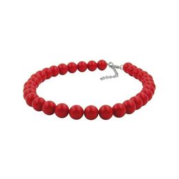 Gallay Perlenkette Kette 12mm Kunststoffperlen rot glänzend 45cm (1-tlg)